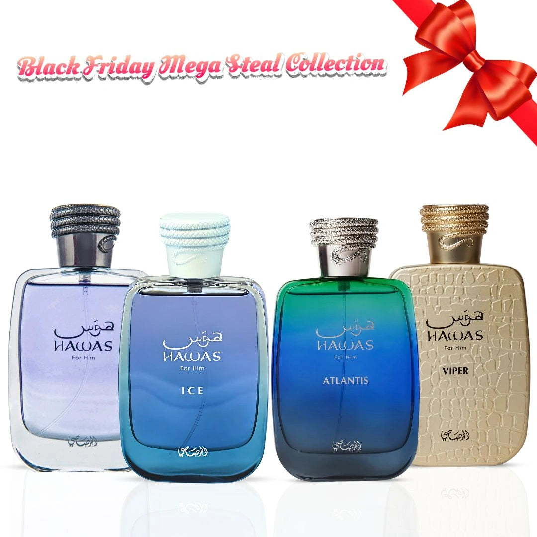 Hawas, Hawas Ice, Hawas Viper & Hawas Atlantis Eau de Parfum Sprays ...