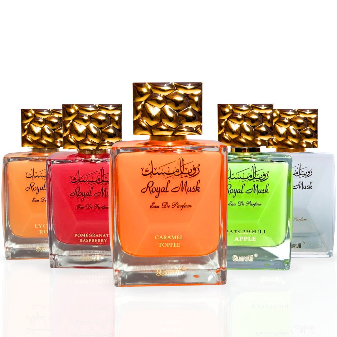 Royal Musk Caramel Toffee, Patchouli Apple, Pomegranate Raspberry ...