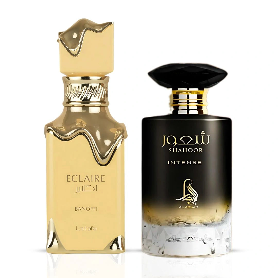Eclaire Banoffi by Lattafa & Shahoor Intense by Al Absar - Eau de Parfum Sprays 100ml (3.4 oz ...