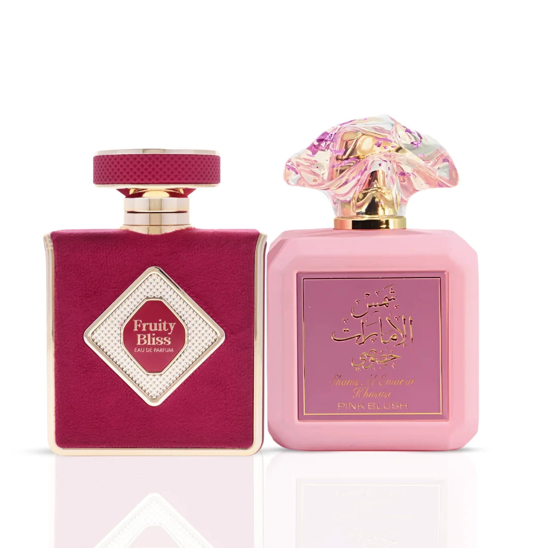 Fruity Bliss Eau de Parfum Spray 100ml (3.4 oz) by Elite Risala & Pink Blush Shams Al Emarat ...