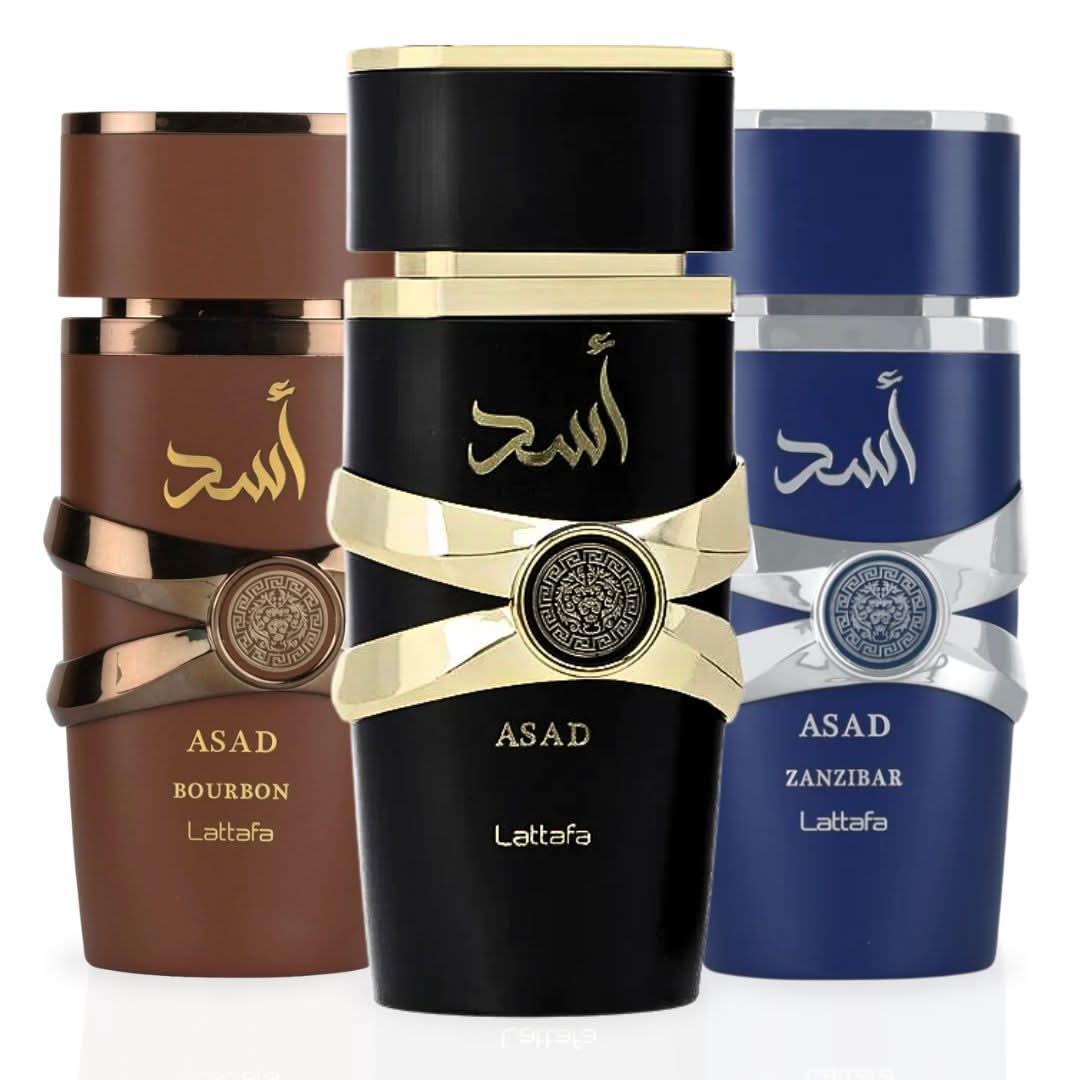 Asad, Asad Zanzibar & Asad Bourbon Eau de Parfum Sprays 100ml (3.4 oz ...