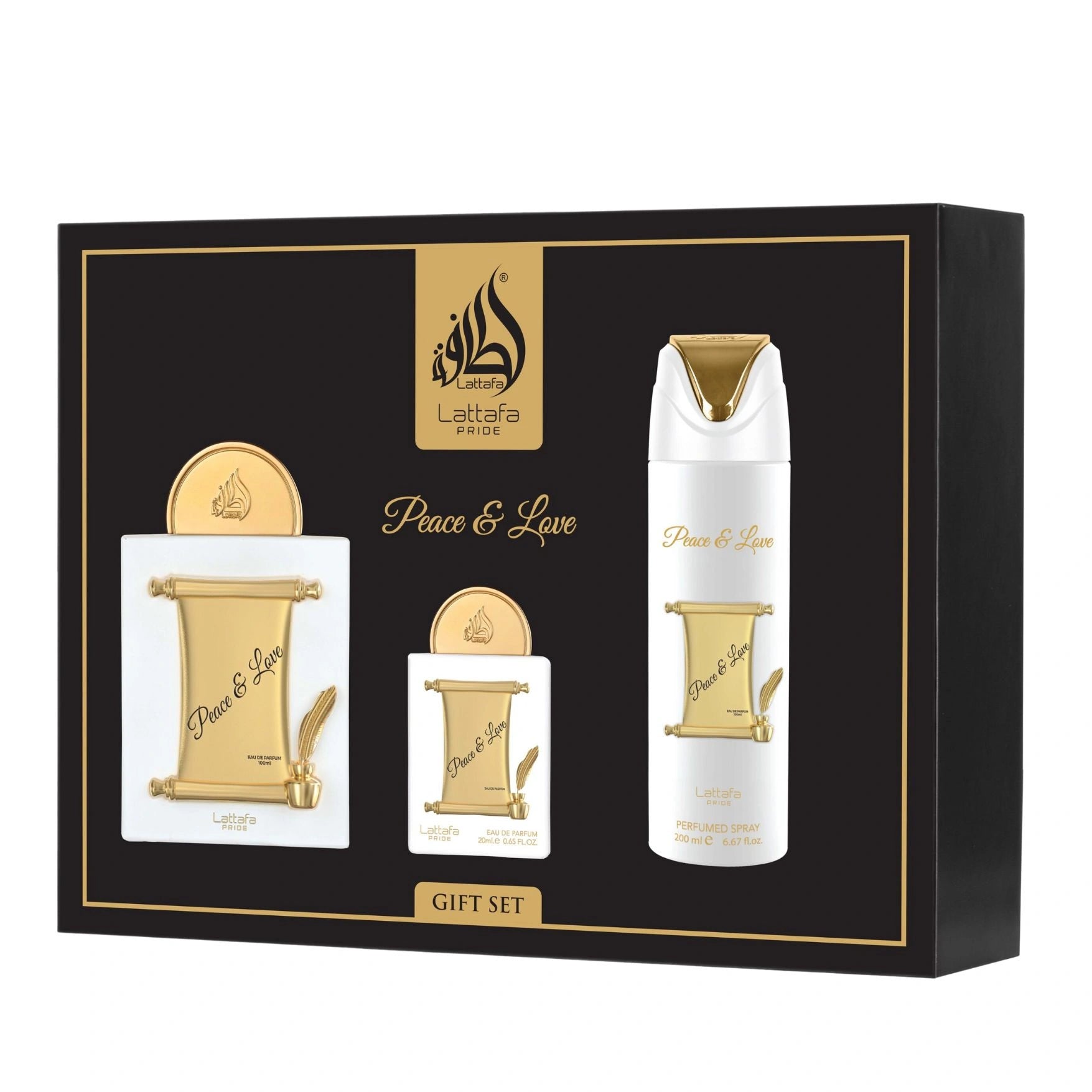 Peace & Love 3-Piece Perfume Gift Set by Lattafa Pride (Gift Set ...