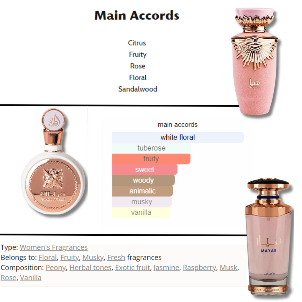 Haya,Fakhar Women & Mayar Women COLLECTION EDP-100Ml(3.4Oz) By Lattafa ...