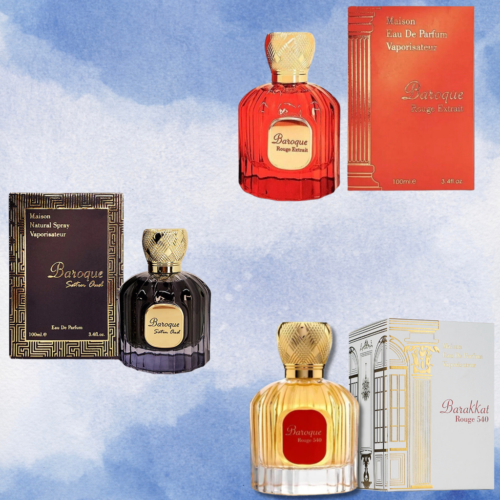 3-PIECE Baroque Rouge 540 & Baroque Oud Satin EDP-100 ml (3.4Oz) By ...